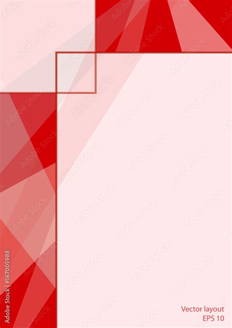 Cover Layout Design Abstract Geometric Red Background Text Place Technology Template For