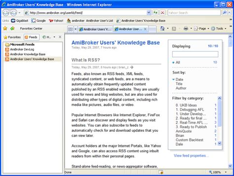 Amibroker Users Knowledge Base 2007 May