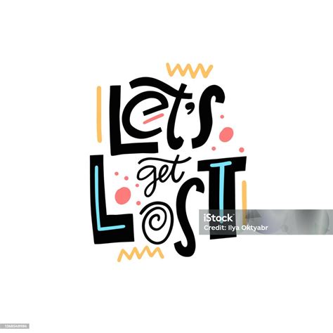 길을 잃을 수 있습니다 현대 스칸디나비아 타이포그래피 문구 동기 부여 문자 텍스트 다채로운 벡터 일러스트레이션 T 셔츠에 대한 스톡 벡터 아트 및 기타 이미지 Istock