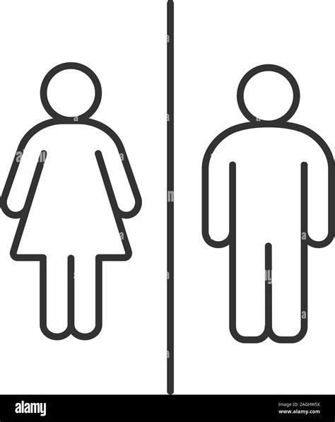 Public Toilet Information Sign Linear Icon Thin Line Illustration Restroom Male And Female Wc