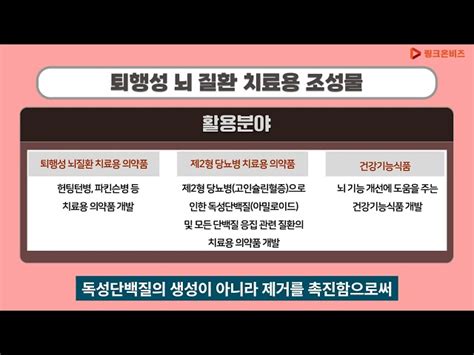 퇴행성 뇌 질환 치료용 조성물 링크온비즈 기술거래