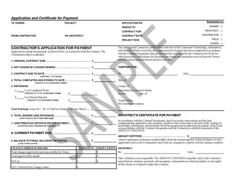 Aia Style Forms G702 And G703 Application Certificate And Continuation
