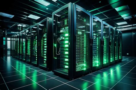 Premium Ai Image Datacenter Interior Exploration Generative Ai