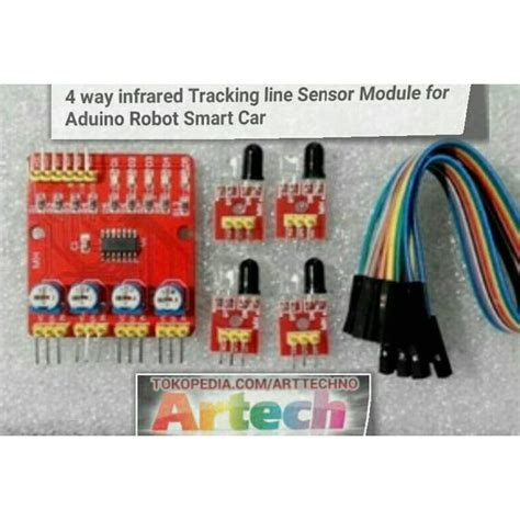 Jual 4 Way Infrared Tracking Line Sensor Module For Aduino Robot Smart Car Artec01 Murah