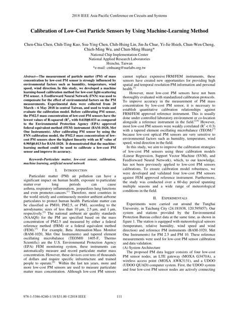 Pdf Calibration Of Low Cost Particle Sensors By Using Machine Learning Method