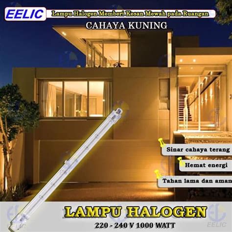 Jual Eelic Lau Halogen Cahaya Kuning Lampu Halogen Lampu Stickhalogen W Murah Shopee Indonesia
