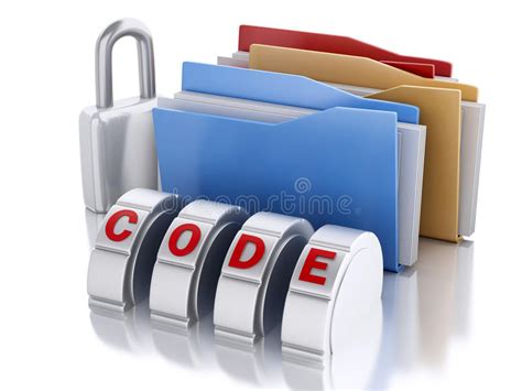 Folder And Lock Data Security Concept Stock Illustration Illustration Of Coding File 46447310