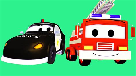 마을 순찰차 작은 핑크 자동차 그리고 불도저 어린이를 위한 자동차 만화 Youtube