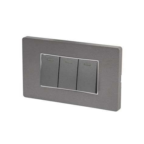Modern PC Panel Universal Wall Switches 3 Gang Power Push Button Switch Push Button Switch And