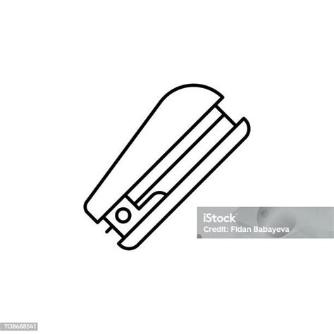 스테이플러 사무실 학교 자료 아이콘입니다 교육의 요소 그림입니다 기호와 기호는 웹 로고 모바일 앱 Ui Ux에 사용할 수 있습니다 갈음질에 대한 스톡 벡터 아트 및 기타