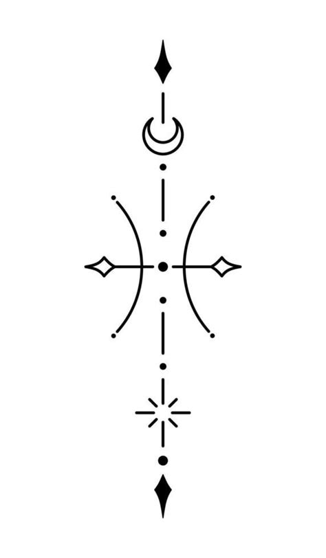 Pisces Zodiac Sign And Symbol Blackwork Tattoo Sacred Geometry