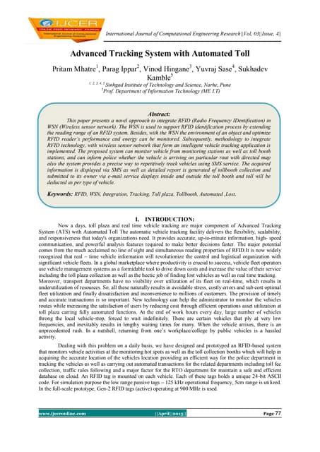 Automatic Toll Collection System Presentation Pptx