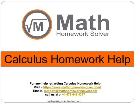 Calculus Homework Help Ppt