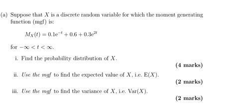 Solved A ﻿suppose That X ﻿is A Discrete Random Variable