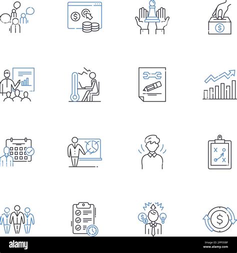 Saving Strategy Line Icons Collection Budgeting Investment Frugality