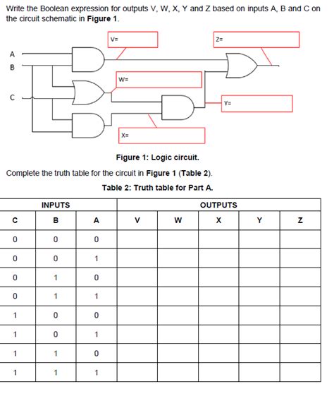 Solved Write The Boolean Expression For Outputs V W X Y