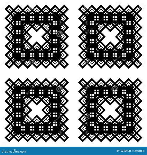 Design Seamless Monochrome Geometric Pattern Stock Vector