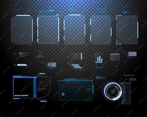 Premium Vector Futuristic Hud Interface Screen Digital Callouts Titles Hud Ui Gui
