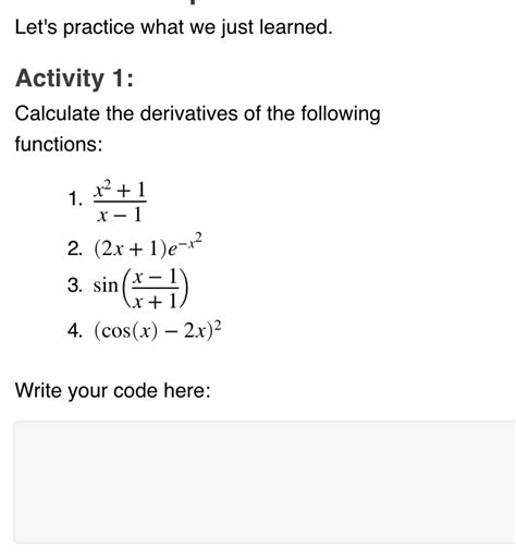 Solved Matlab Write Code Calculate The Derivatives Of The