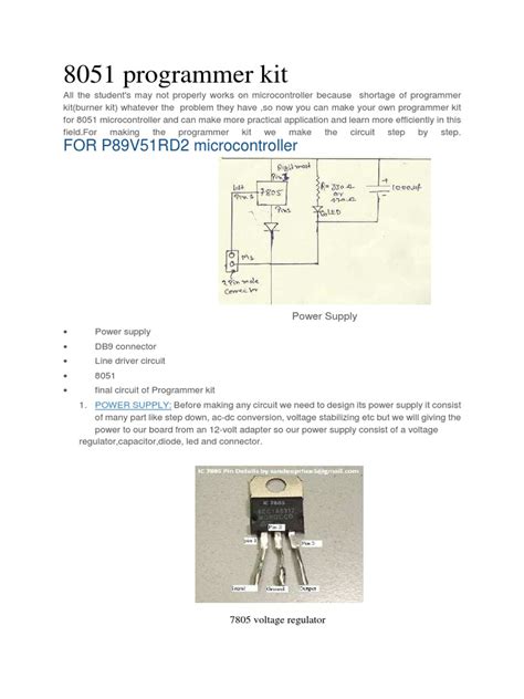 8051 Programmer Kit Pdf Power Supply Electronic Circuits