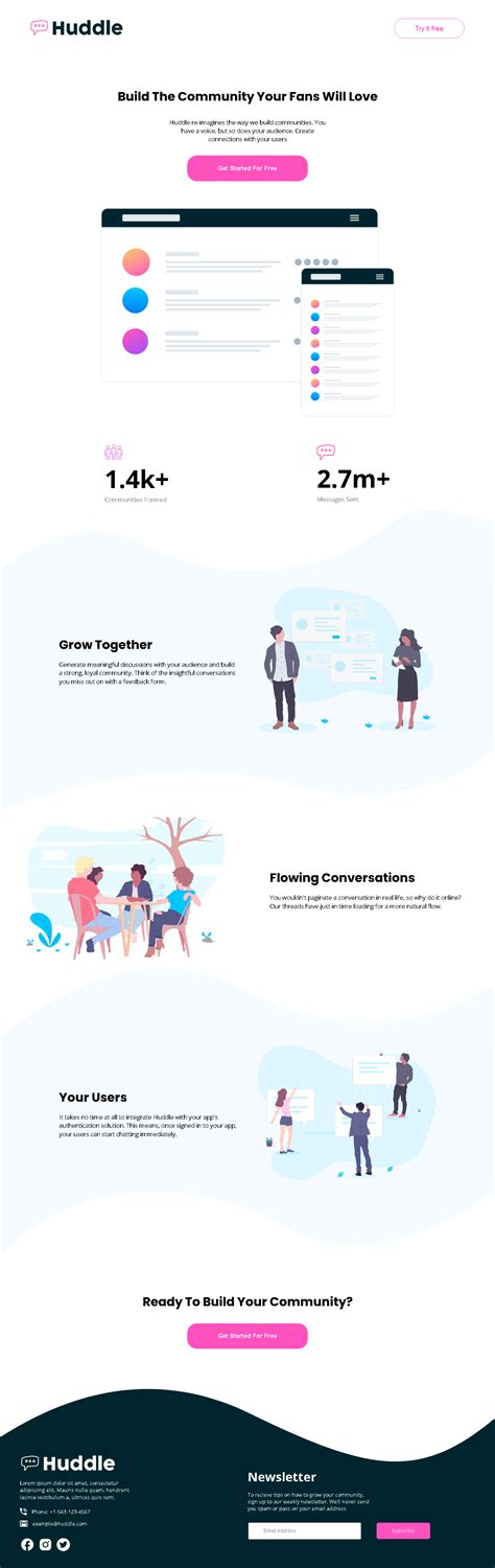 Github Felipefamahuddle Landing Page With Curved Sections Huddle