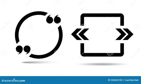 Circle And Square Quote Frame Icons Quotation Marks Stock Illustration Illustration Of Symbol