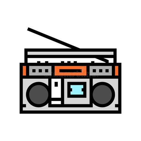 Cassette Stereo Boombox Player Color Icon Vector Illustration Stock