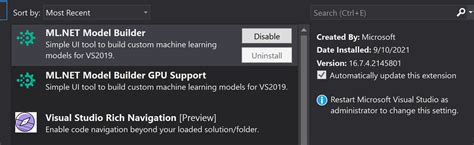 Cannot Add Machine Learning In Vs2019 If Installed Vs2022 · Issue