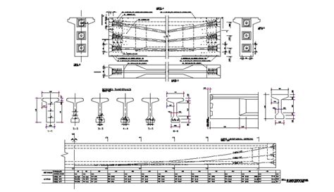 Concrete Beam Bridge Section And Constructive Structure Details Dwg File