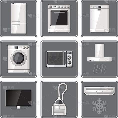 一套逼真的家用电器。