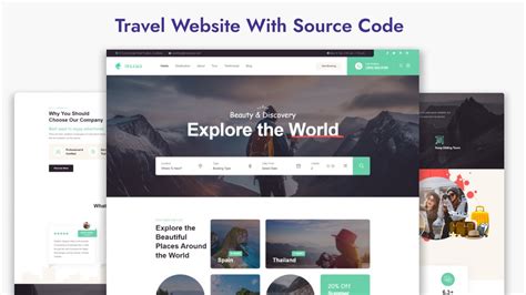 travel website html css with source code youtube