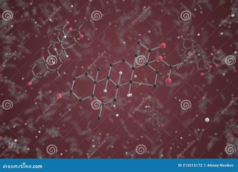 Medroxyprogesterone Acetate Molecule Model Sheet Of Paper In A Cage Vector Illustration