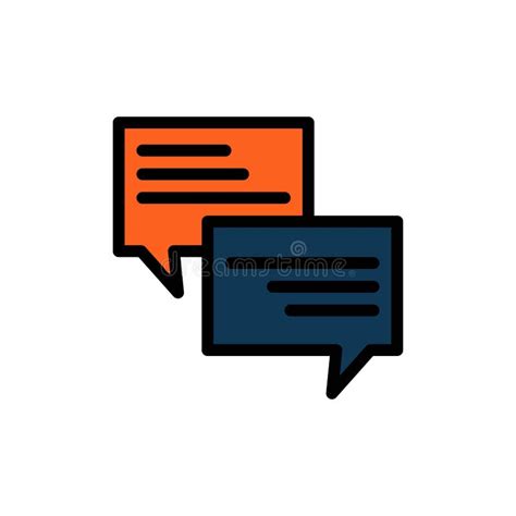 Sms Message Popup Bubble Chat Flat Color Icon Vector Icon Banner Template Stock Vector