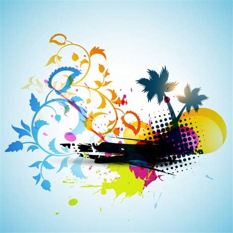 현대 꽃 여름 배경 Eps Uidownload