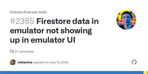 Firestore Data In Emulator Not Showing Up In Emulator UI Issue 2365 Firebase Firebase Tools