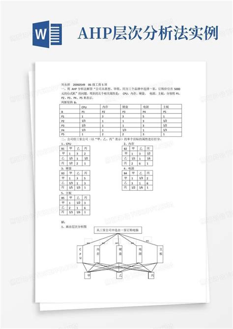 Ahp层次分析法实例word模板下载编号lpwyedvb熊猫办公 Ahp层次分析法实例word模板下载编号lpwyedvb熊猫办公