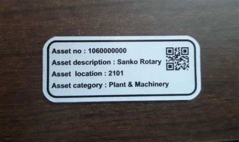 Aluminium Etched Asset Tags With Qr Code At Rs 100 In Delhi Id 6887804