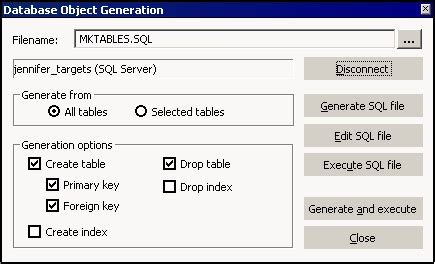 Creating Target Tables