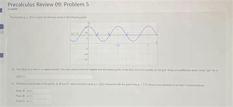 solved precalculus review 09 problem 5 1 ﻿point the