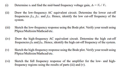 Solved For The Network In Figure Q1 The Parameters Are Chegg Com