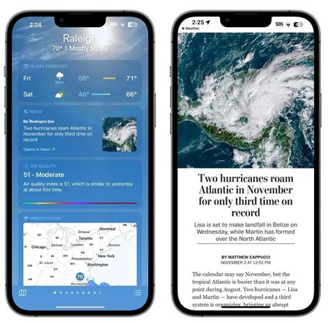 苹果 Ios 16 2 测试版中天气应用新增 Apple News 新闻模块 Ios