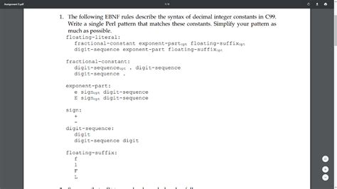 Assignment Pdf The Following EBNF Rules Describe Chegg