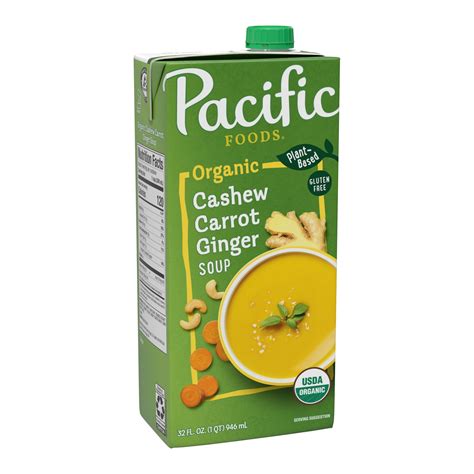 Pacific Foods Organic Cashew Carrot Ginger Soup 32 Oz Carton