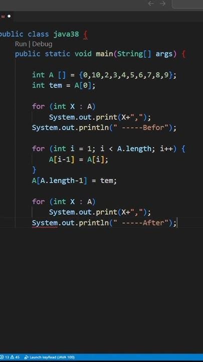 Day 38 Rotation An Array To Left Java Shorts Short Viral