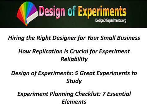 PPT Design Of Experiments PowerPoint Presentation Free Download ID