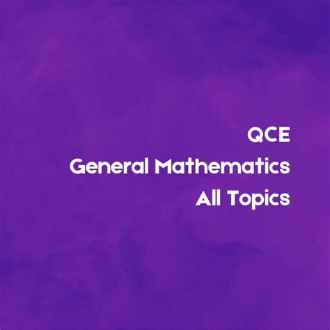 Qce General Mathematics Iitutor