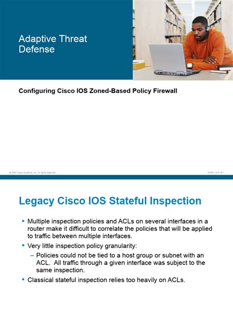 Secs05l03 Configuring Cisco Ios Zoned Based Policy Firewall Pdf Firewall Computing Osi