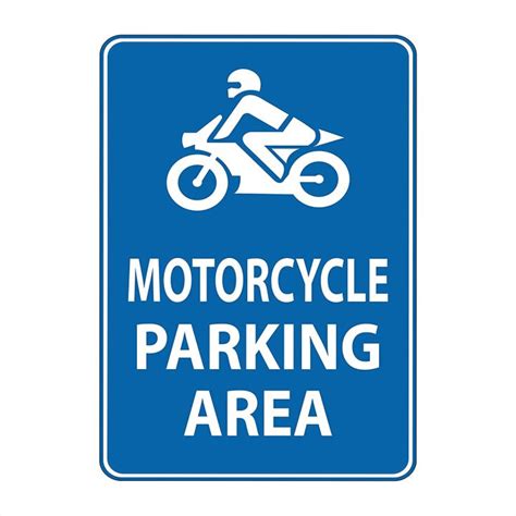 Minishow Wall Art Motorcycle Parking Area Sign With Symbol Metal Safety