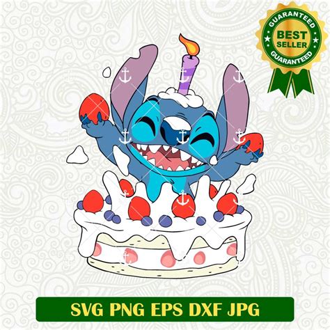 Stitch Happy Birthday Svg Stitch Birthday Cake Svg Happy Birthday Sv