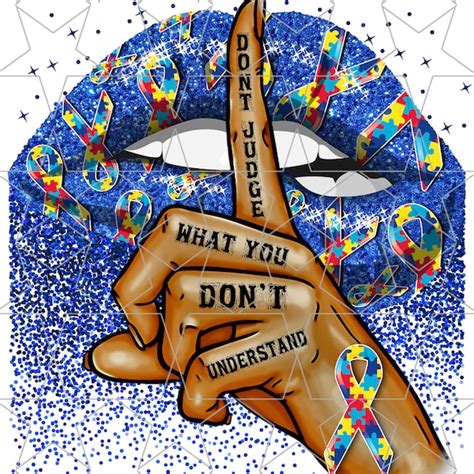 Autism Blue Lips Png Etsy